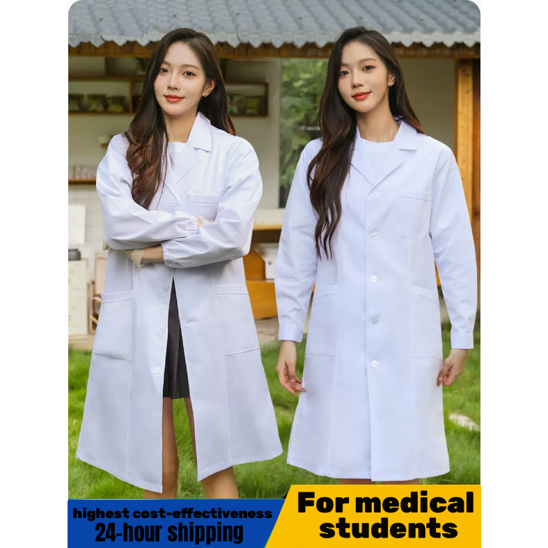 [Ship Within 24 h] Lab Gown Laboratory Gown Lab Coat Long Sleeve White ...