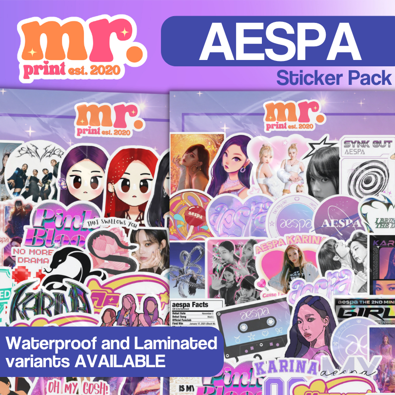 50 PCS| AESPA STICKERS WATERPROOF KPOP STICKERS AESPA GIRL GROUP ...