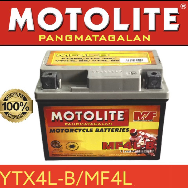 MF4L-B MOTOLITE BATTERY (YTZ5S/YTX4L( MIO I 125| HONDA WAVE | HONDA XRM ...