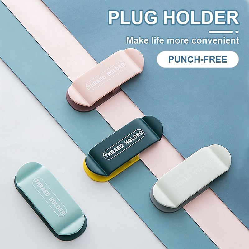 1PCS Plug Holder Kitchen Wall-Mounted Power Cord Storage Adhesive Free ...