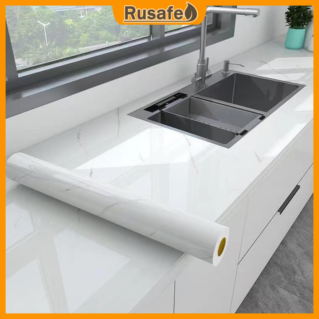 Marble Wallpaper Stickers Kitchen Waterproof Oil Resistant Heat Safe ...