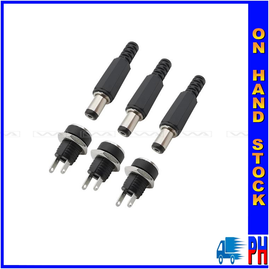 3Pairs DC Power Connector pin 5.5mm x 2.1mm Female Plug Jack + Male ...