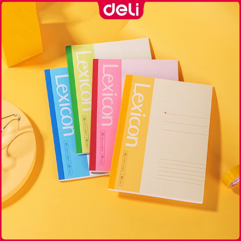 Deli Lexicon Adhesive Bound A5 Notebook 50 /40/30 Sheets 7652/7651/7650 ...
