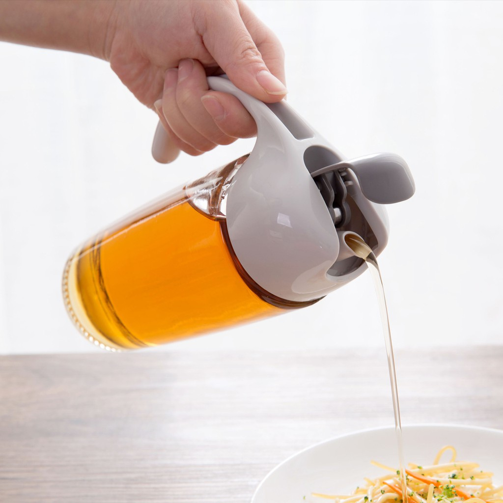 Automatic Open In Oiler Leakproof Glass Oil Bottle 300ml | Shopee ...