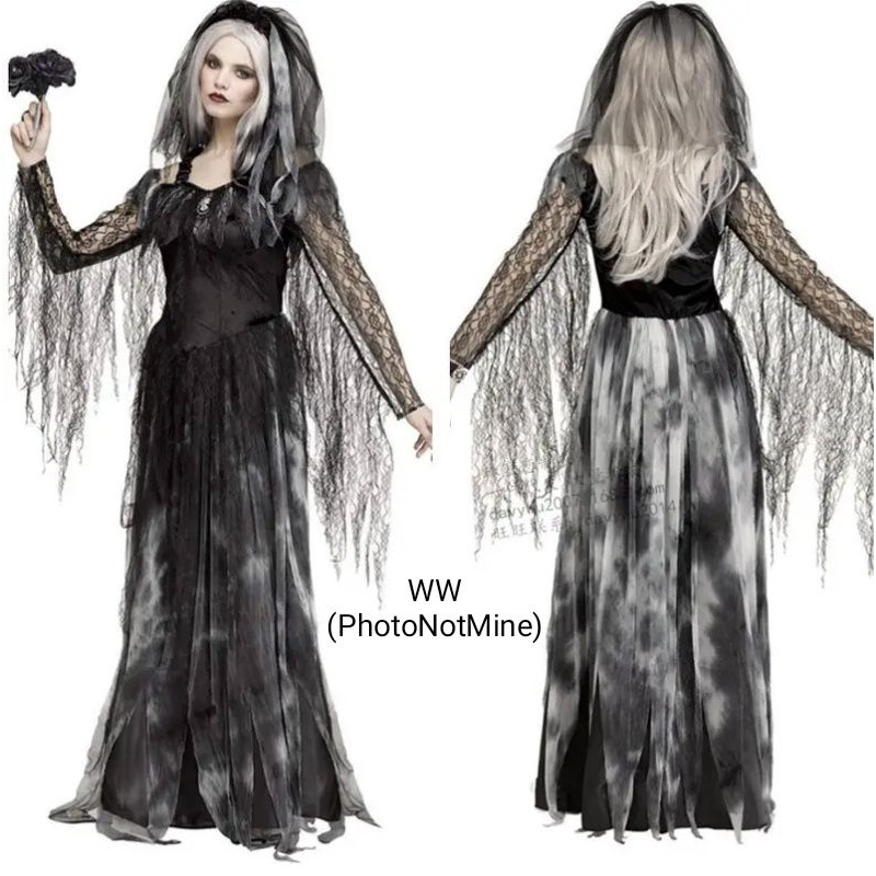 for R E N T Only Dark Fairy Fantasy Punk Goth Grudge Frilly Maxi Bride ...