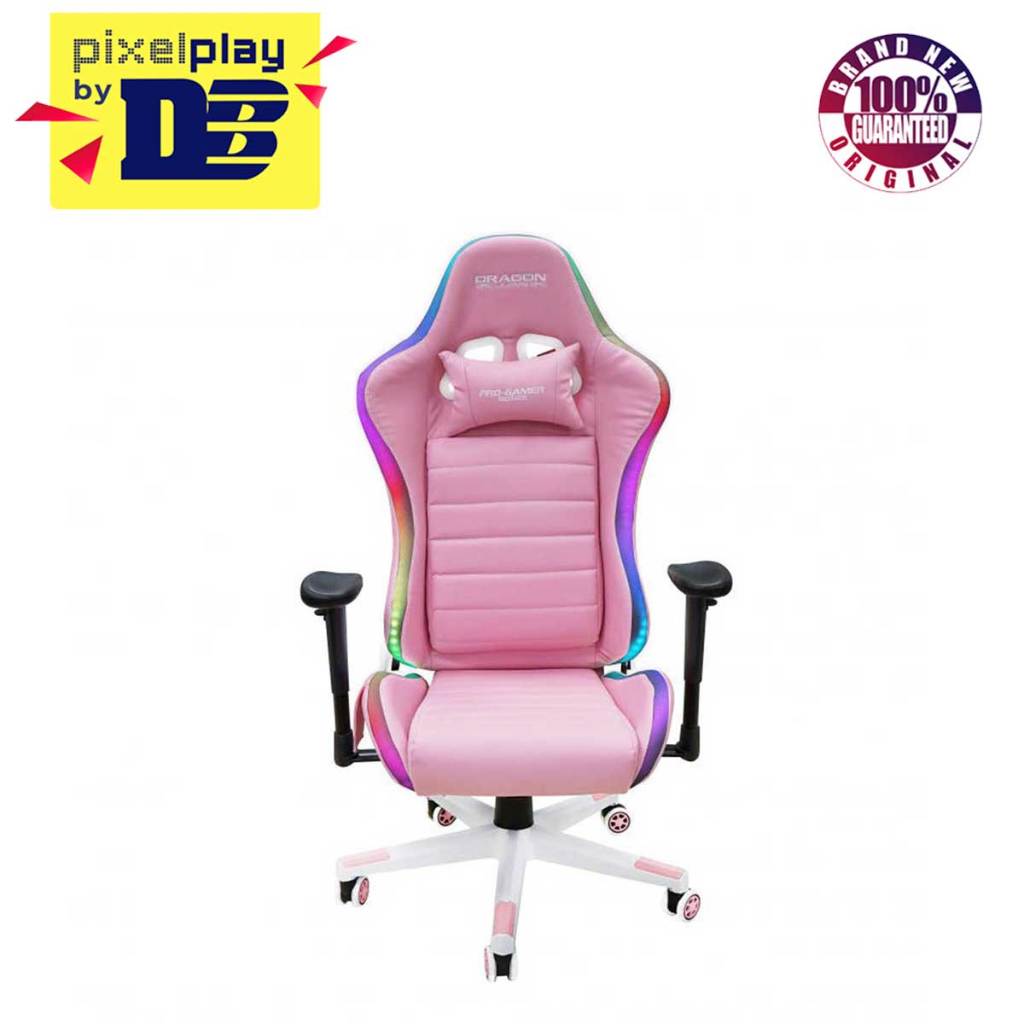 Dragon War RGB Lighting Effect Gaming Chair (GC-015-PINK/WHITE ...