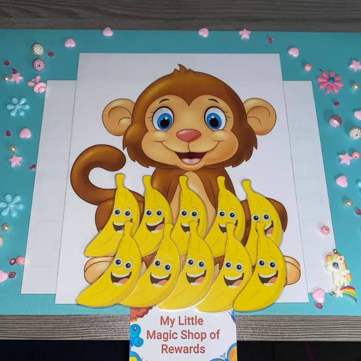 ESL Rewards Set - Monkey and 10 bananas reward (MAGNETIC OR VELCRO ...