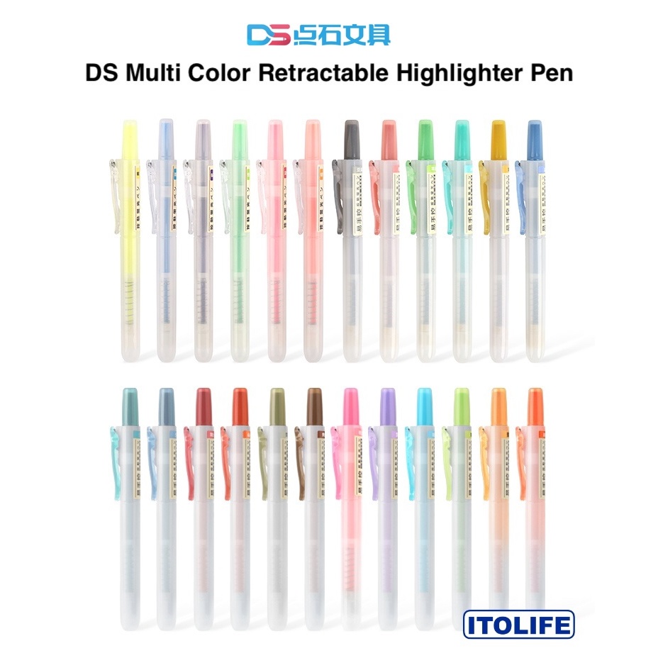 DS Retractable Highlighter Single Color Pen- 1pc | Shopee Philippines