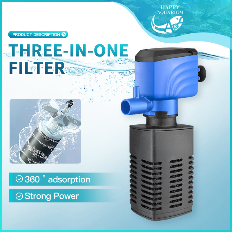 3 in 1 Mini Aquarium Filter For Fish Tank Oxygen Pump Air Aerator Water ...