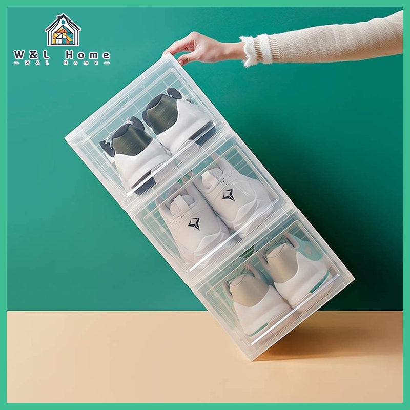 Shoes Box Storage Hard Plastic Case Shoe Rack Organizer Transparent ...