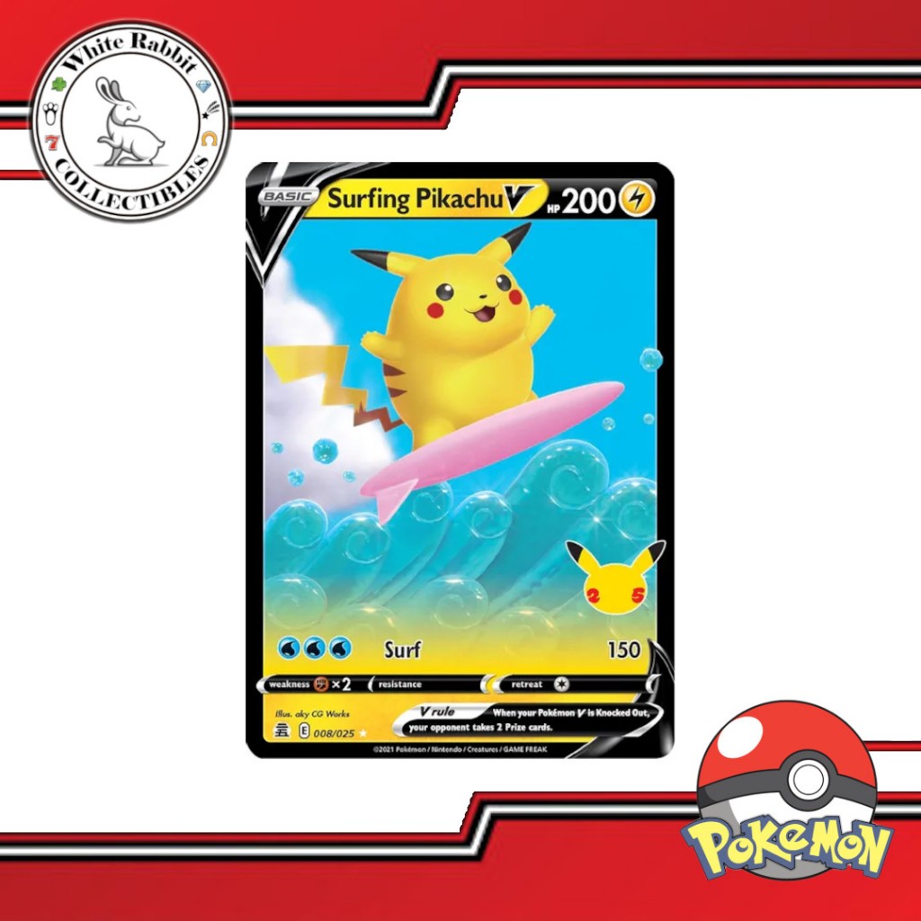 [Pokemon] [Card] Surfing Pikachu V - Celebrations (CLB) | Shopee ...