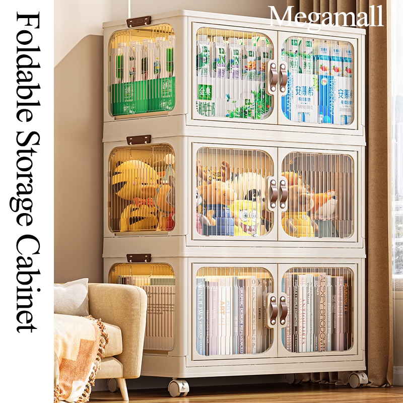 Foldable Storage Bins Plastic Stackable Storage Box Open Front ...