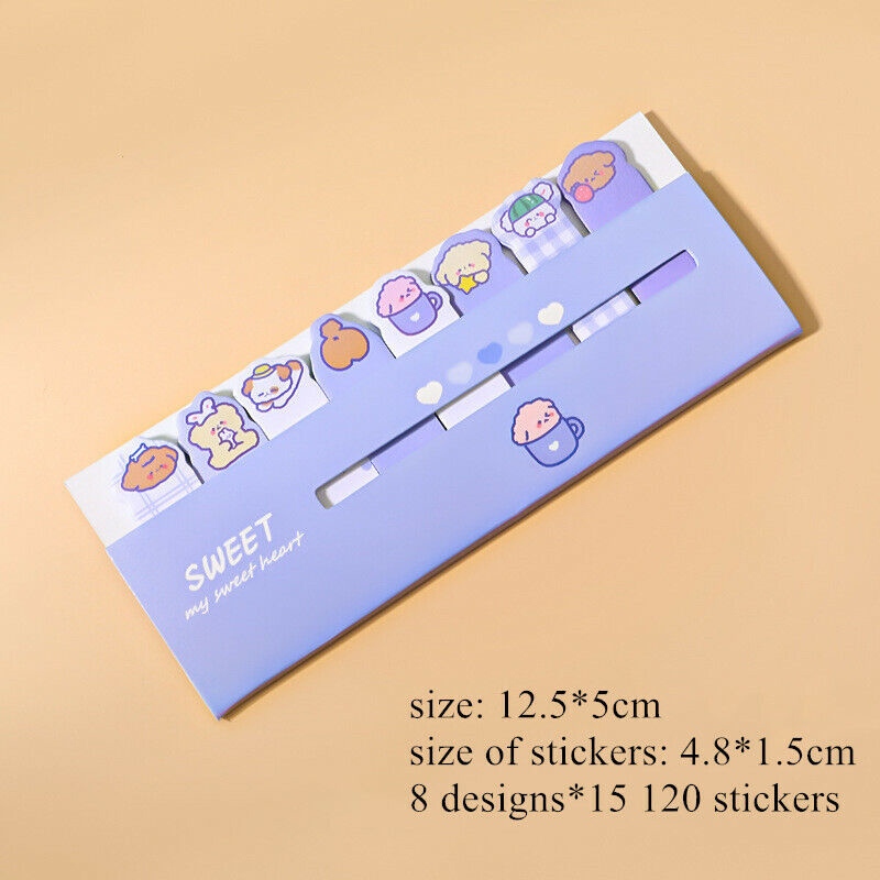 120 Sheets/Set Gift Cute Tab Stationery Self-adhesive Cartoon Sticky ...