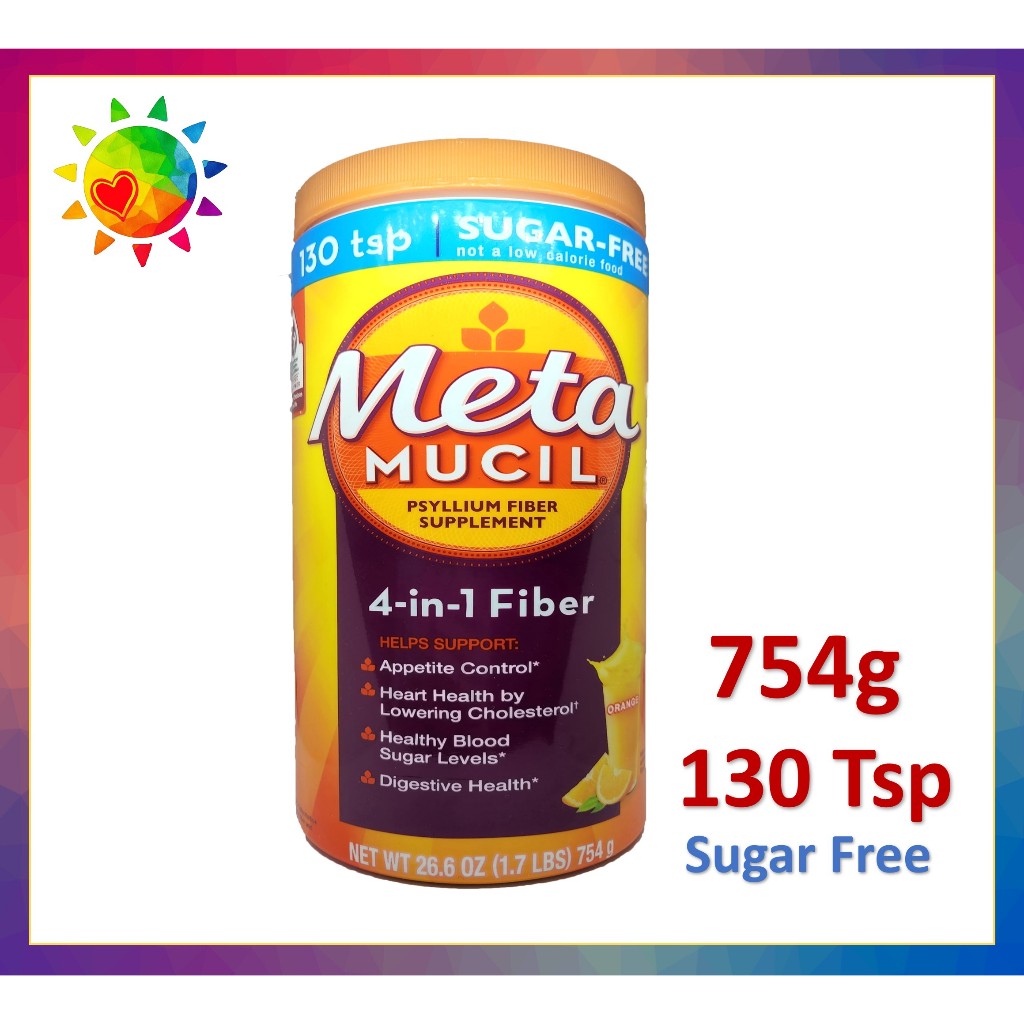 Metamucil Psyllium Fiber Supplement - Sugar Free Orange 754g | Shopee ...