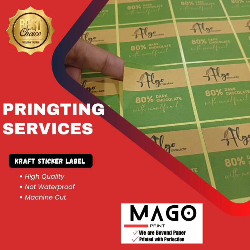 100pcs Personalized Kraft Sticker Label ( Circle and Square cut only ...