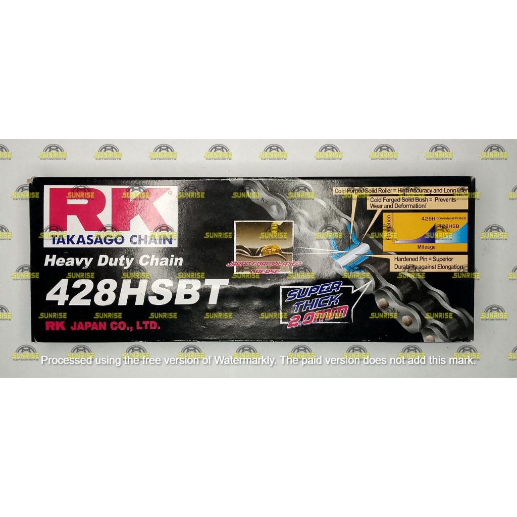 RK TAKASAGO CHAIN JAPAN 428HX120L 2MM HD SOLD BUSH TECH BLACK | Shopee ...