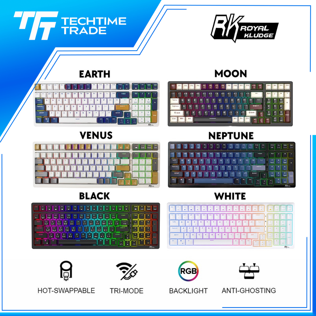 RK Royal Kludge RK98 96% Limited Edition Wireless Keyboard Tri-Mode ...