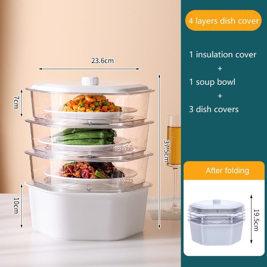 SHAYNE Stackable Food Storage Cover Keep warm Dust proof Food Keeper ...