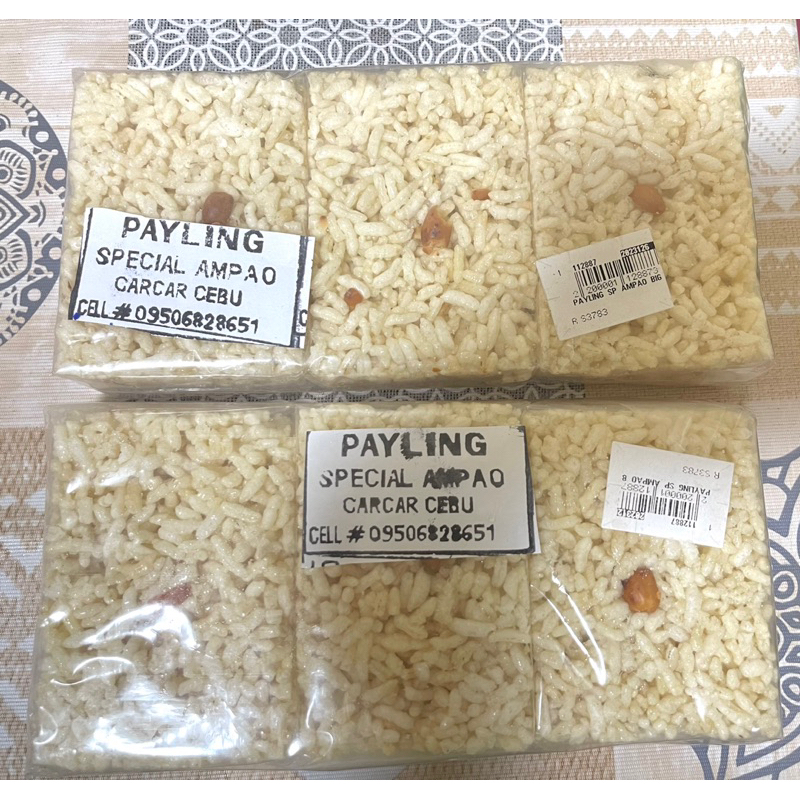 Payling Special Ampao in Carcar Cebu Pop rice 150 grams, 3 pcs in pack ...