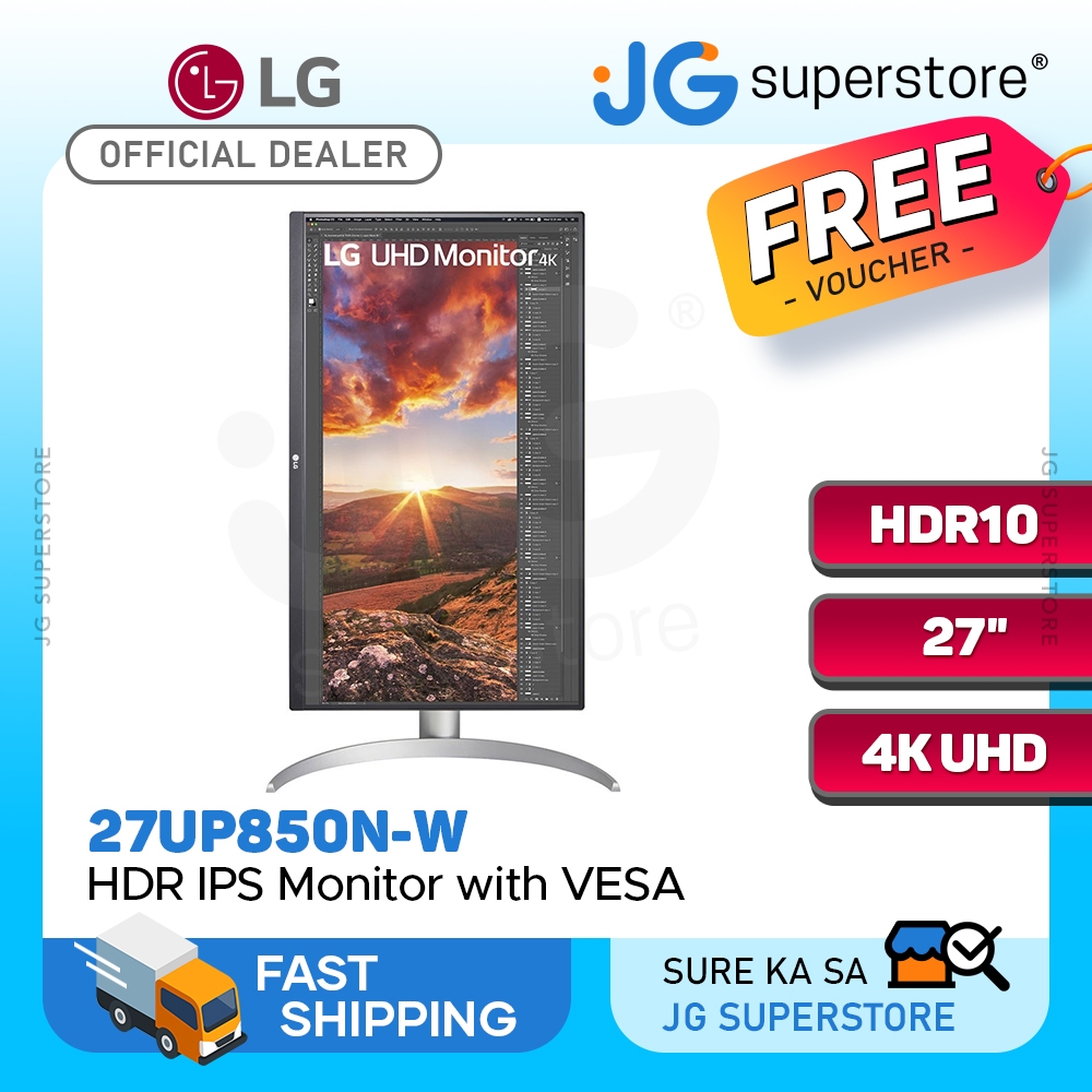 LG 27UP850N-W 27" IPS 60Hz 4K UHD HDR Monitor VESA, HDMI DisplayPort ...