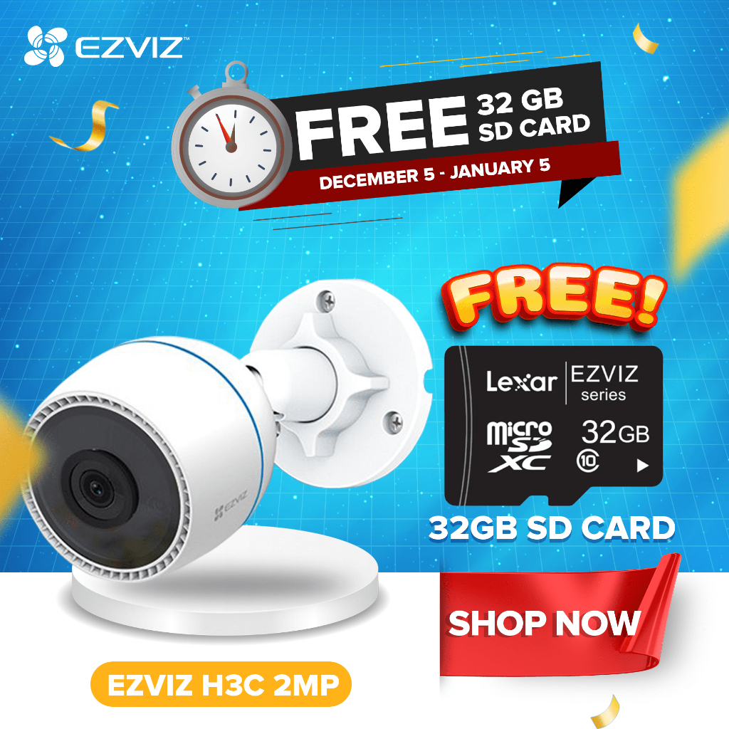 EZVIZ H3c 2MP Outdoor Security WiFi Camera 1080P Full HD Color Night ...