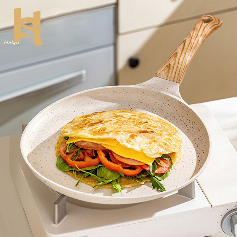 NonStick Frying Pan Medical Stone Round Flat Crepe PanCake Pan Light ...