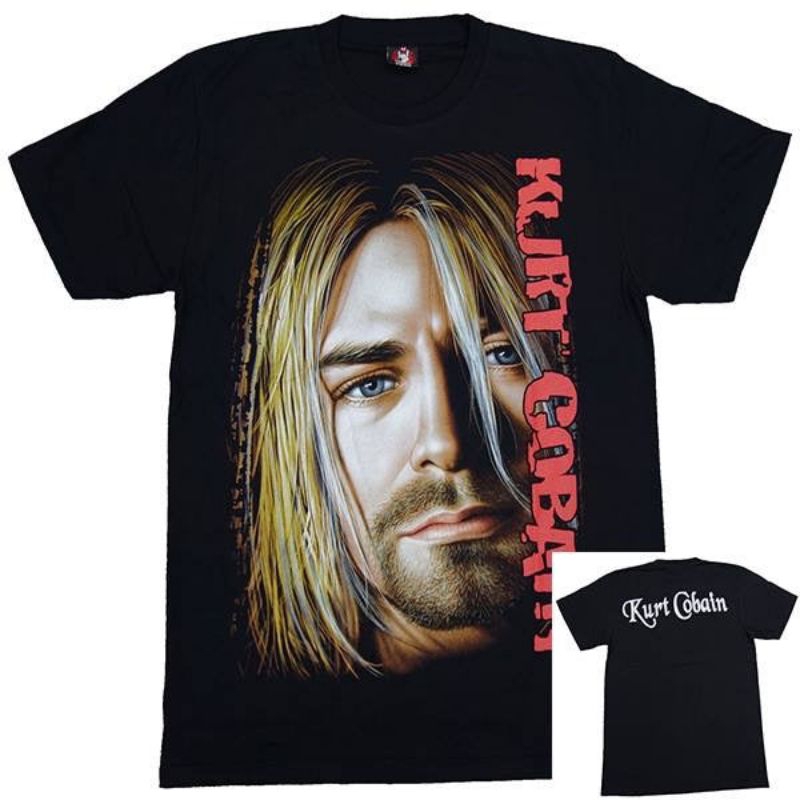 Vintage Style Rockband Tees Kurt Cobain Sad Face Nirvana Modern Bootleg ...