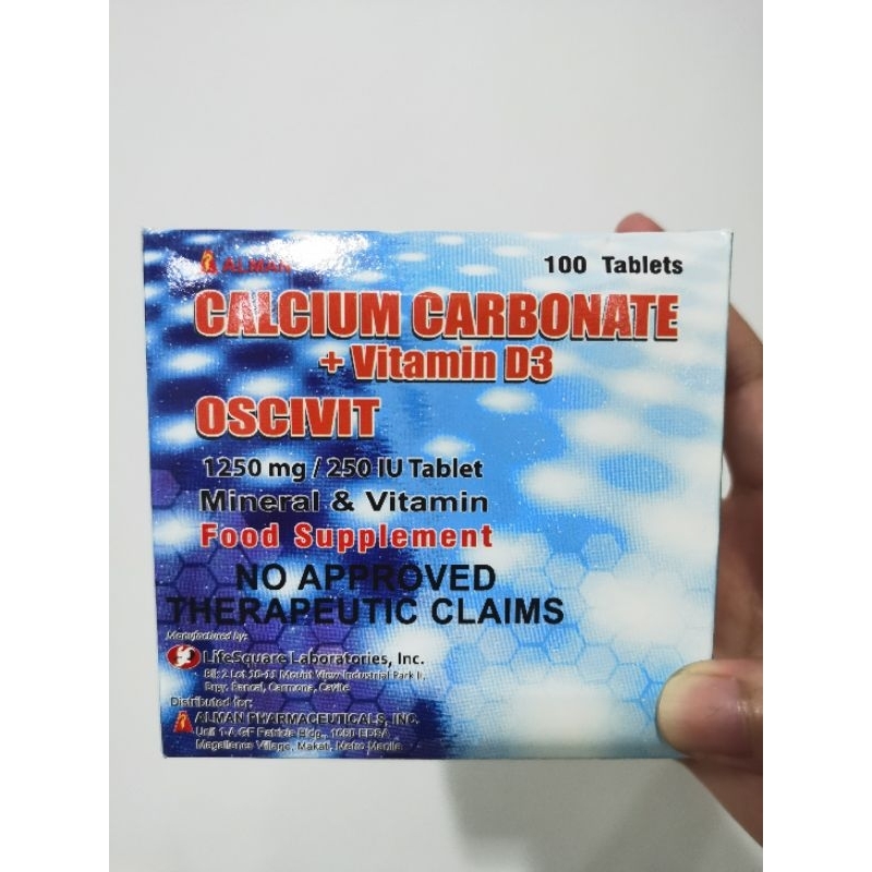 OSCIVIT Calcium carbonate + vitamin D3 Mineral and Vitamin 100 tablets ...