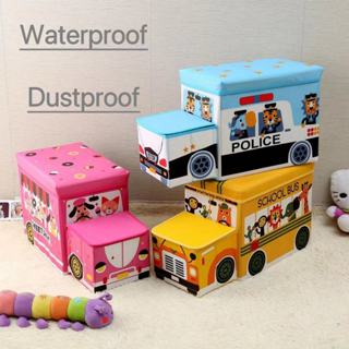 kids storage box chair kids stool ottoman foldable storage bus children ...