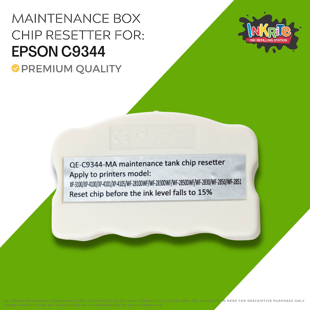 Inkrite C9344 Maintenance Box Chip Resetter for Epson XP-2100 3100 4100 ...