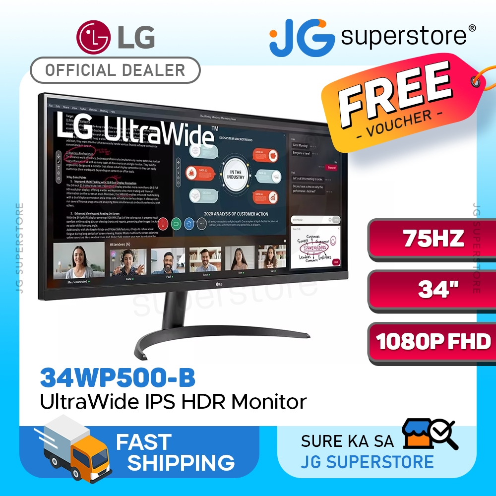 LG 34WP500-B 34" UltraWide IPS 75Hz 1080p FHD Monitor HDMI with AMD ...