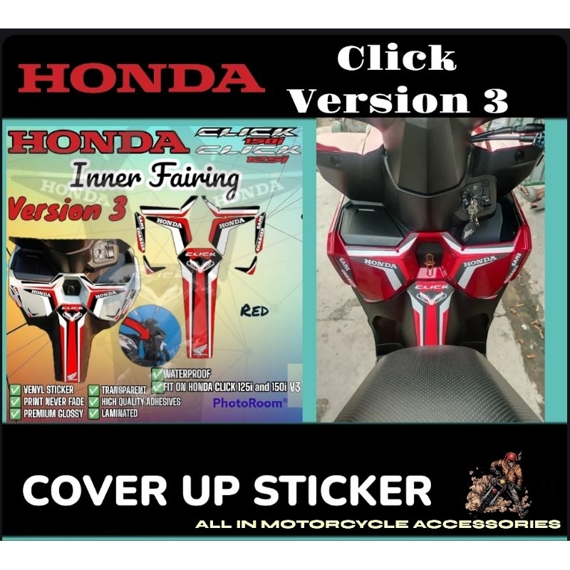 Honda Click Version 3 Inner Fairing Sticker Accessories New Design ...