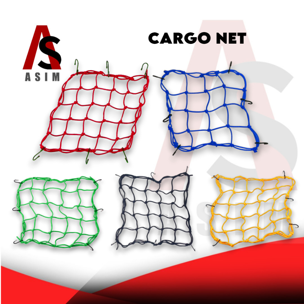 ASIM MOTORCYCLE ELASTIC CARGO ROPE NET 6 ROPE UNIVERSAL | Shopee ...