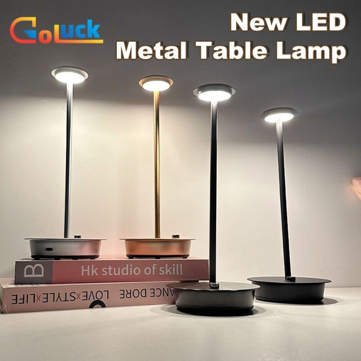 LED Metal Table Lamp Dining Table Decorative Light Usb Touch Control ...