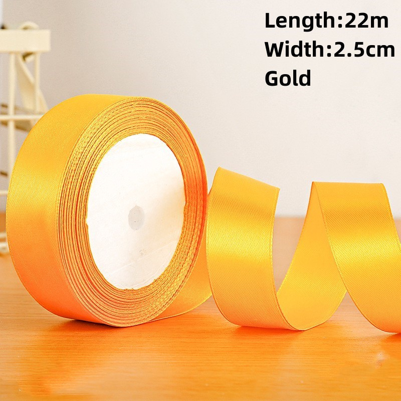 (25 yards/roll) 2.5cm Satin Ribbon Roll Gift Packaging Ribbon Flower ...