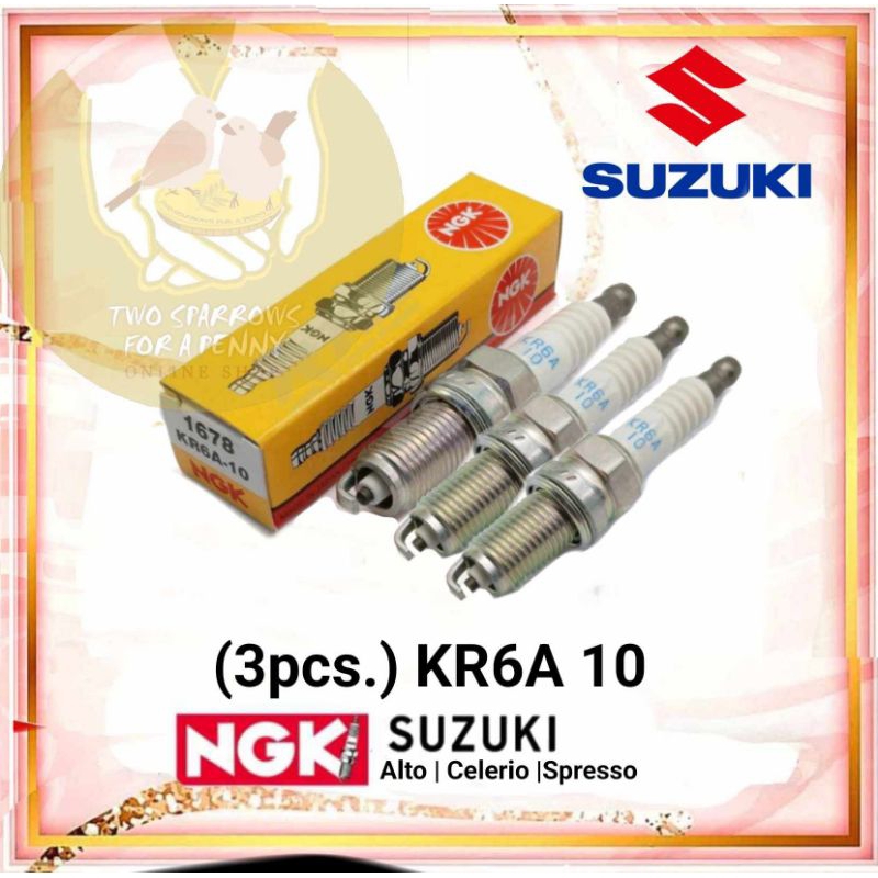 Suzuki NGK Spark Plug KR6A-10 for Alto 1.0(2010-up) Celerio and S ...