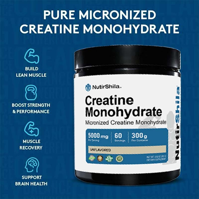 Creatine Monohydrate 100% Pure 300 Grams 60 Servings Micronized Powder ...