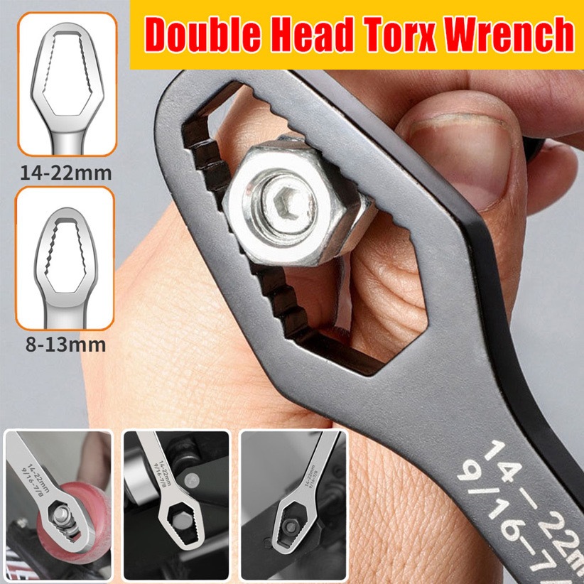 1PCS Multifunctional Torx Wrench Double Head Self-Tightening Universal ...