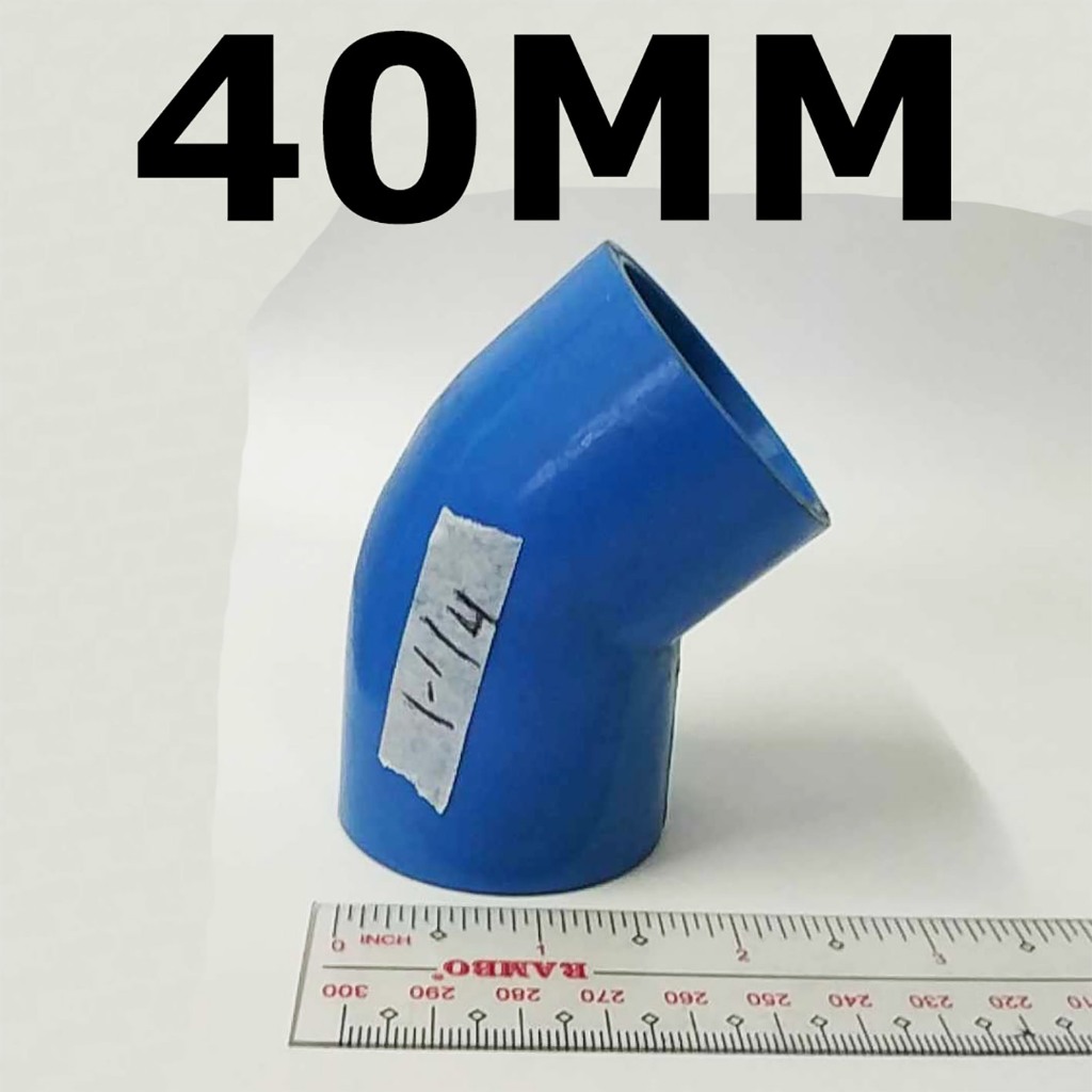 PVC ELBOW 40MM X 45° BLUE FOR CLEAN WATER === PVC ELBOW 1-1/4" X 45 ...