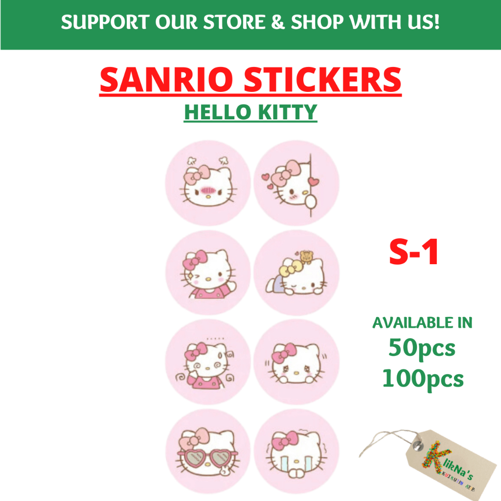 KlikNa's Cute Sanrio Cartoons Safari Animal Stickers Hello Kitty Stella ...