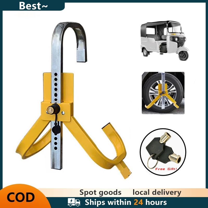 Bright Car Wheel Lock Clamp Boot Tire Claw Parking Lock Trailer Steel ...