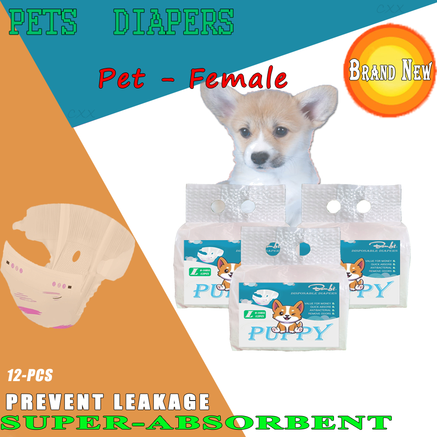 Pet Dog Diaper Female Dogs&Cats Diaper 12pcs/pack Puppy Kitten ...