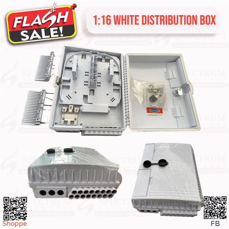 1:16 WHITE NAPBOX FIBER CABLE DISTRIBUTION BOX CASSETTE and PLC STYLE ...