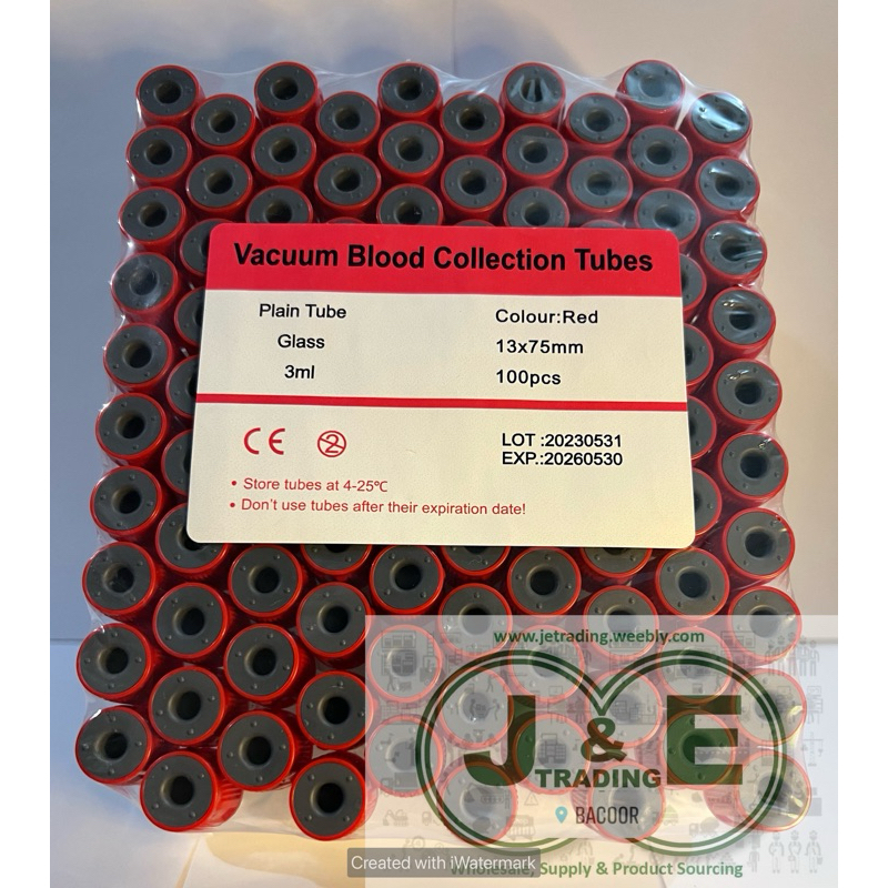 Red Plain Tube 13x75mm 3ml (Glass) 1box(12 trays) | Shopee Philippines