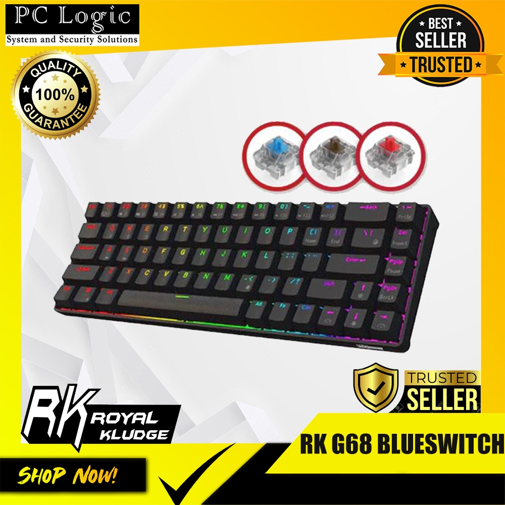 ROYAL KLUDGE RK G68 BLACK I GATERON BLUE SWITCH I RGB TKYL MECHANICAL KB I HOTSWAPPABLE | Shopee ...