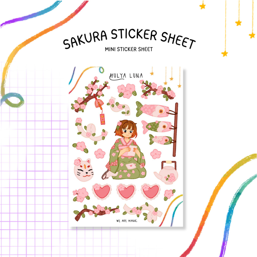 Sakura Cherry Blossom Sticker Sheet | Journal Planner Bujo Deco Dreamy ...