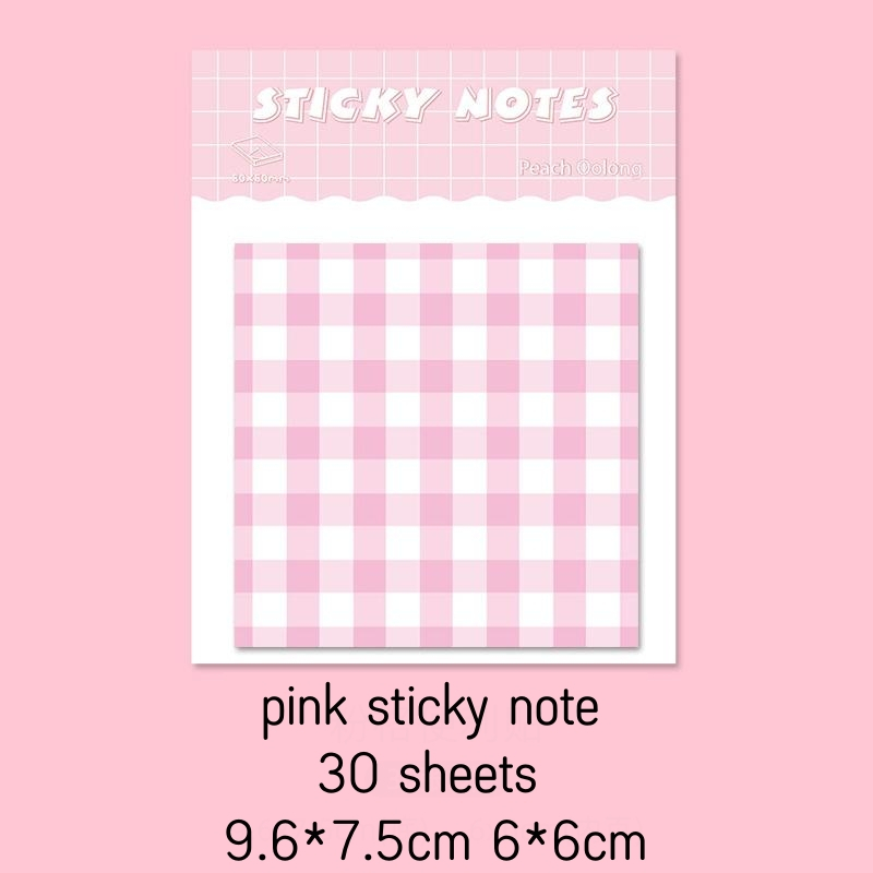 BK Checkered Post-it Notes Simple style plaid sticky notes Portable ...