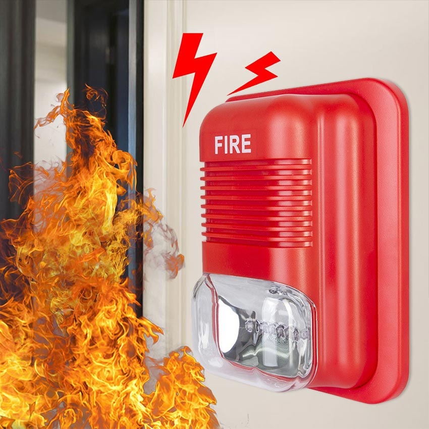 Sound Strobe Fire Alarm DC24V Fire Alarm Warning Strobe Horn | Shopee ...