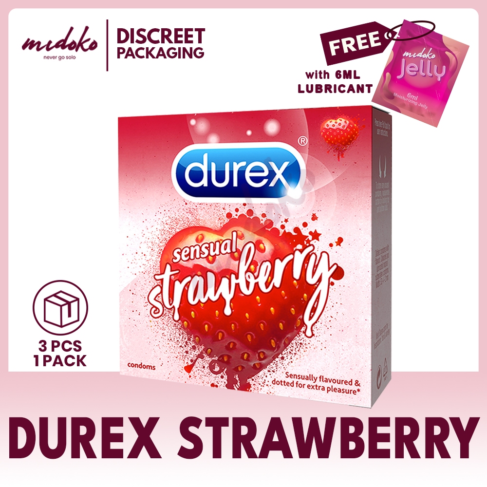 Midoko Durex Sensual Strawberry Flavored Condoms 3s | Shopee Philippines