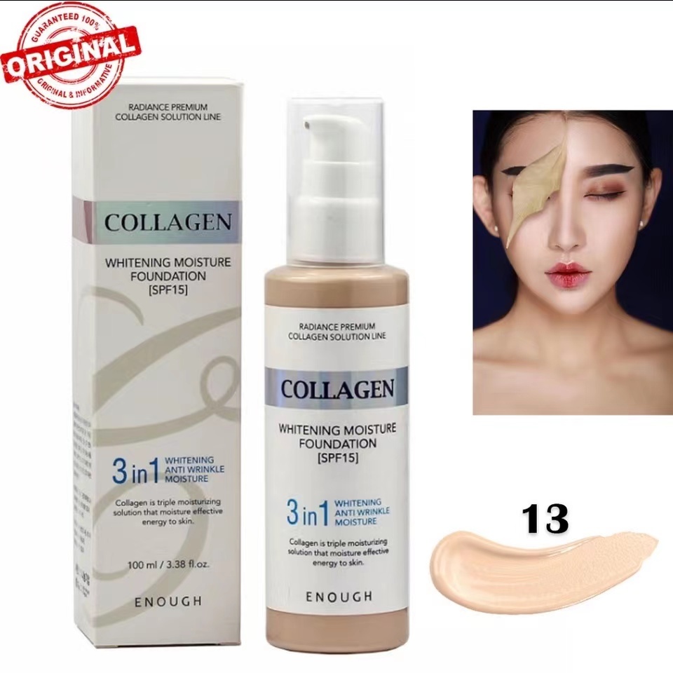 3IN1 ENOUGH COLLAGEN WHITENING MOISTURE FOUNDATION SPF15 | Shopee ...